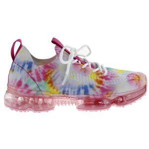 Shoes | New Pink Tie Dye Knit Lace Up Clear Sole Sneakers | Poshmark